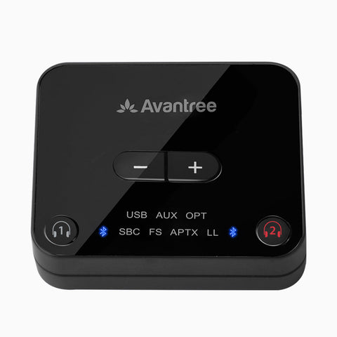 Bluetooth 5.0 Transmitter & Dual Headphone TV Set | Avantree